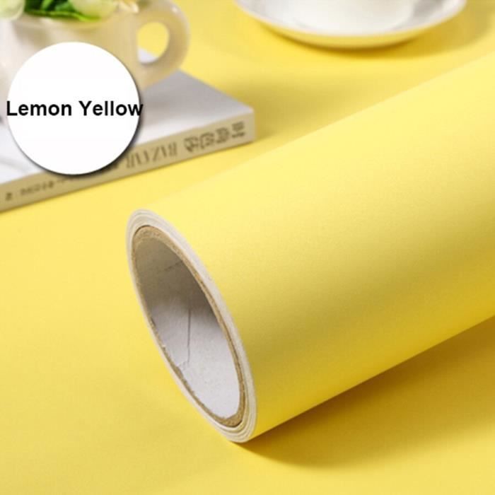 Papier peint,Matte Lemon Yellow-5M x 40CM--Papier peint auto adhésif ...