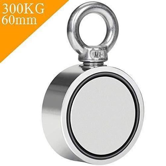 Aimant de Pêche , Double Faces Aimant Néodyme Puissant, Diamètre de ...