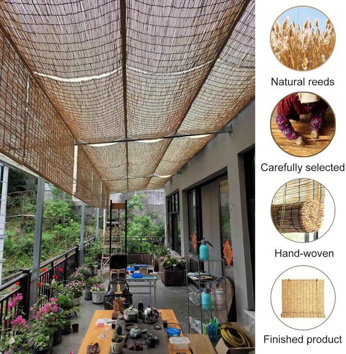 Store Enrouleur Bambou Exterieur,Rideaux En Roseau Naturel,Store À ...