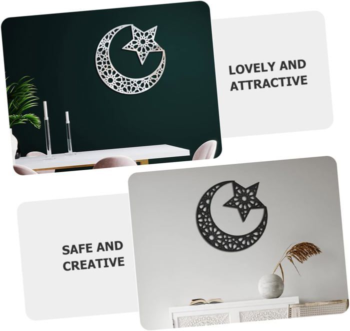 3 Pices Sticker Mural Miroir Lune Sticker toile De Lune Dcor DAccents ...