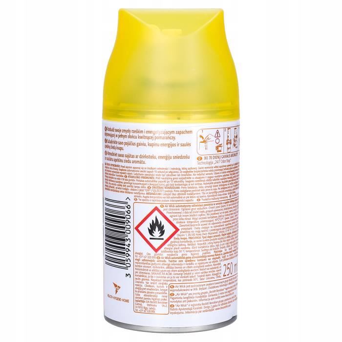 DÉSODORISANT AIR WICK FRESHMATIC AU PARFUM RECHARGE FLEUR D'ORANGER 250 ...