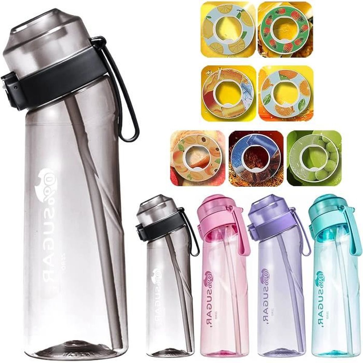 Air-Up Gourde Pods Saveur Bouteille, 650ML Air Gourde Up Bouteille Avec de 7 Capsules de saveur ...