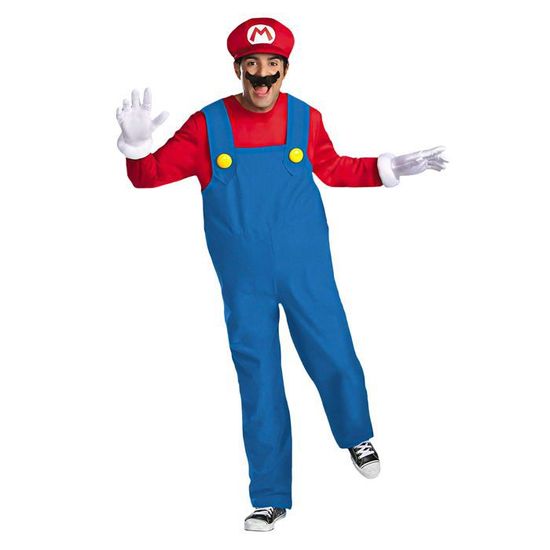 Déguisement adulte Mario - APTAFÊTES - Super Mario Bros - Homme - Noir ...