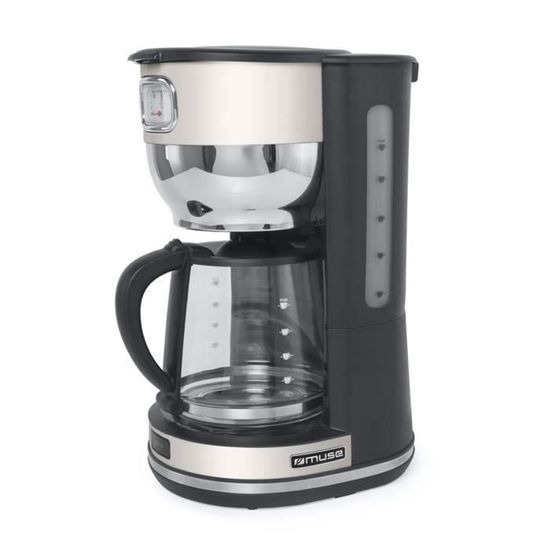Cafetière filtre - MUSE - MS220SC - 10 tasses - 1000W - Crème/Inox - Cdiscount Maison