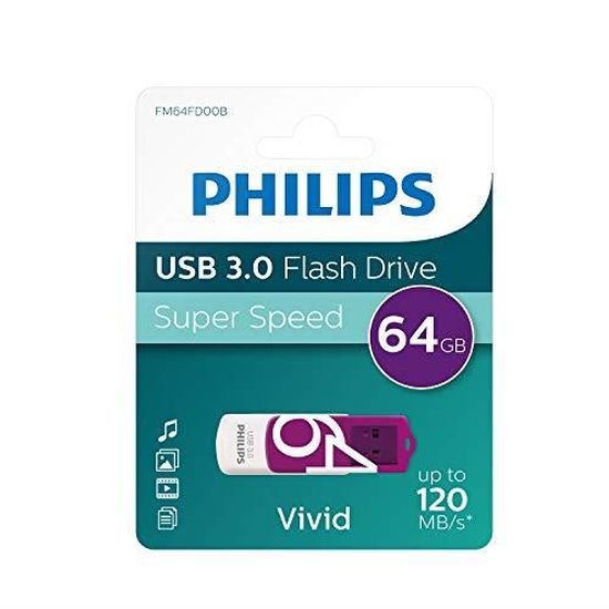Philips Vivid Edition Clé USB 2.0 USB 3.0 64 Go - Couleurs aléatoires ... Philips Vivid Edition Clé USB 2.0 USB 3.0 64 Go - Couleurs aléatoires ...