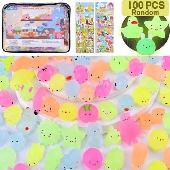 LEEHUR 100 Pcs Jouets Squishies, Mochi Squishy Toys Kawaii Squishies ...