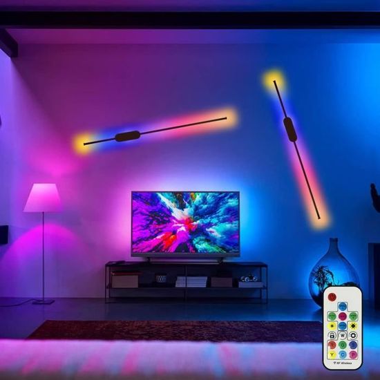 Applique Murale Interieur Led, 100Cm Lignes Simples Lampe Murale Rgb ...