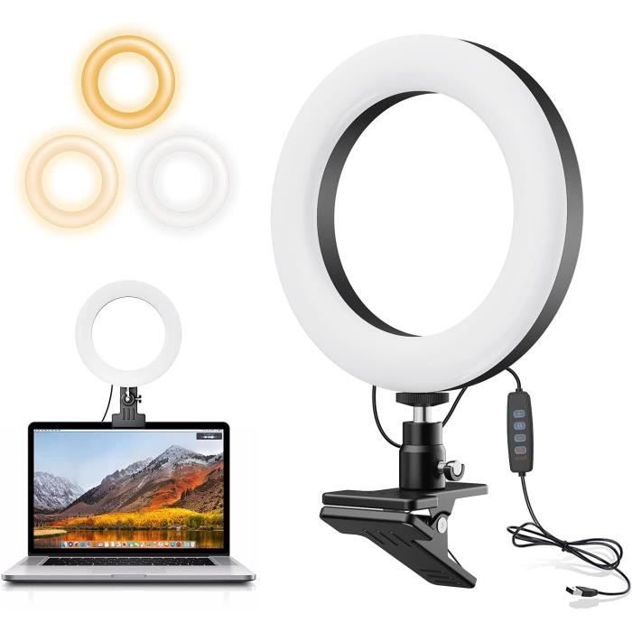 Ring light, led anneau lumineux, 6,3 po anneau lumineux avec pince, 3 ...
