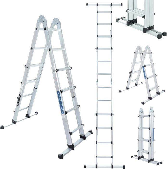 Aluminium Echelle de 410cm Aluminium Telescopique Extensible avec ...