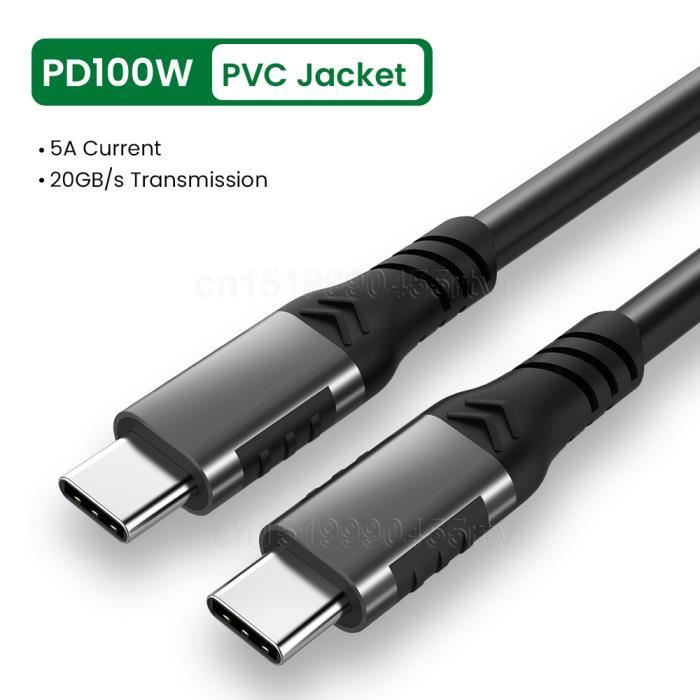 Modèle 1-0.5M-USB 3.2 Gen2 Type C Câble Thunderbolt 3 20Gbps USB-C Données DivisCable Pour ...