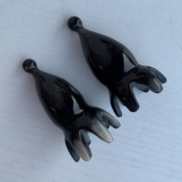1pc corne noire 7-9cm-Ohio eur de tête de corne naturelle, peigne de ...