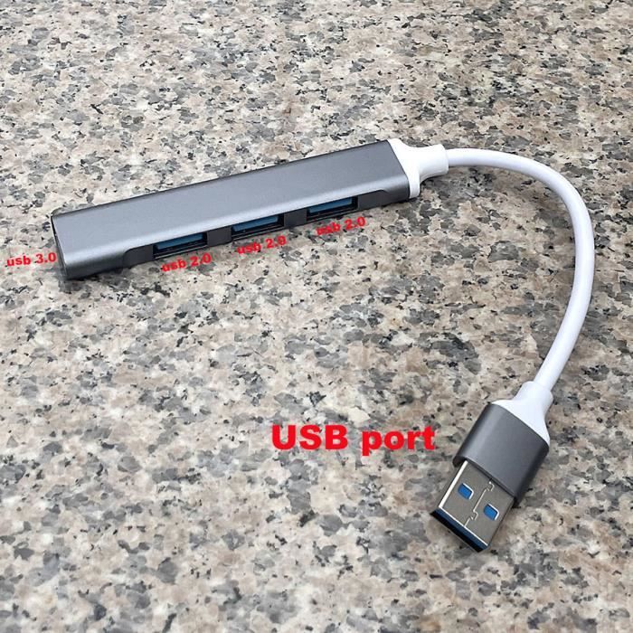 Prise USB 3.0 - Mini Concentrateur USB Extensions 4 Ports USB 3.0 Moyeu ...