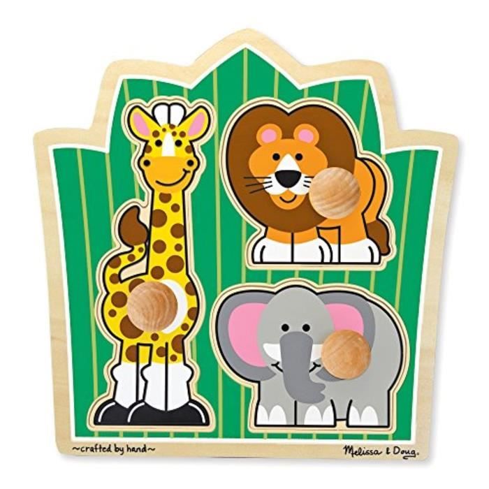 Casse-Tete RZ0WO Jungle Amis Animaux de safari Bouton Jumbo Puzzle en ...