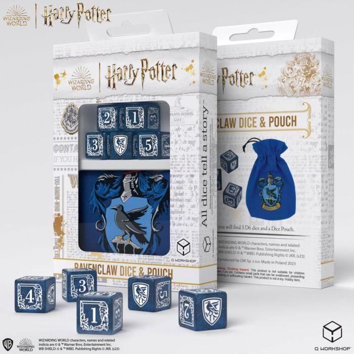 HARRY POTTER PACK DÉS RAVENCLAW DICE & POUCH SET (5) Q WORKSHOP 98543 ...