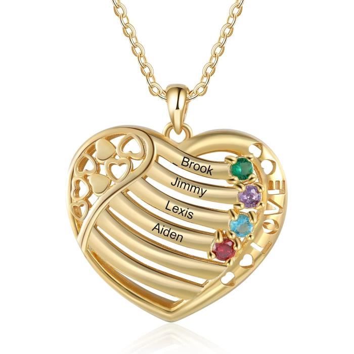 Collier Personnalisé Prénom Enfant Collier Argent Femme Coeur Pendentif ...