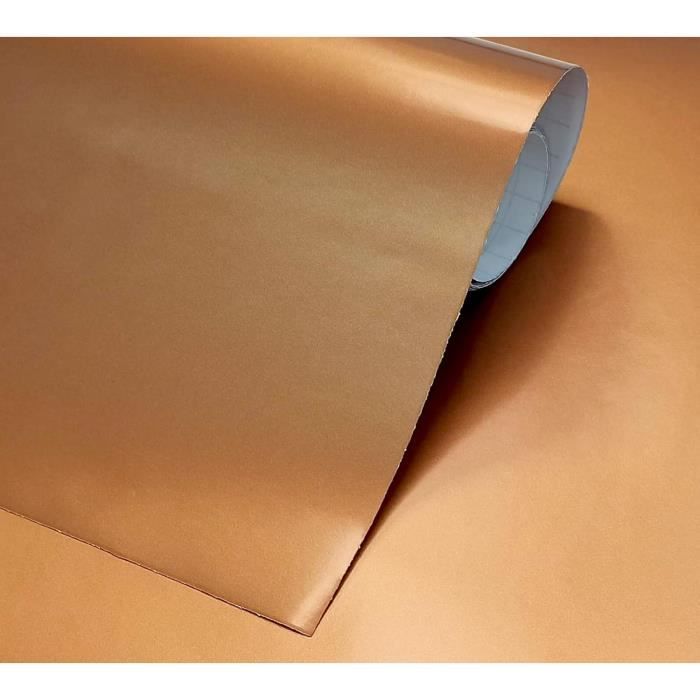 Papier Adhesif pour Meuble Cuivre Mat Film Adhesif pour Mur Cuisine ...