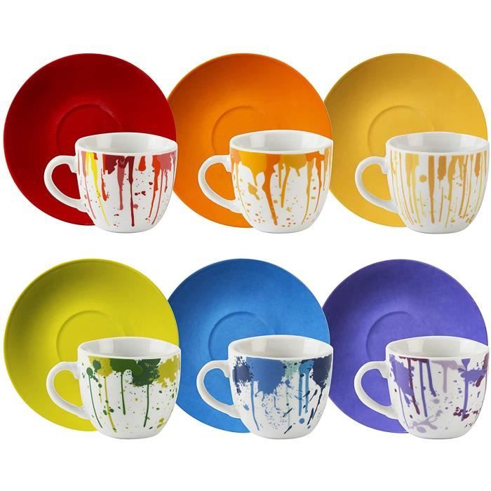 Dripping Lot de 6 tasses à café, porcelaine, 90 A235 - Cdiscount Maison Dripping Lot de 6 tasses à café, porcelaine, 90 A235 - Cdiscount Maison