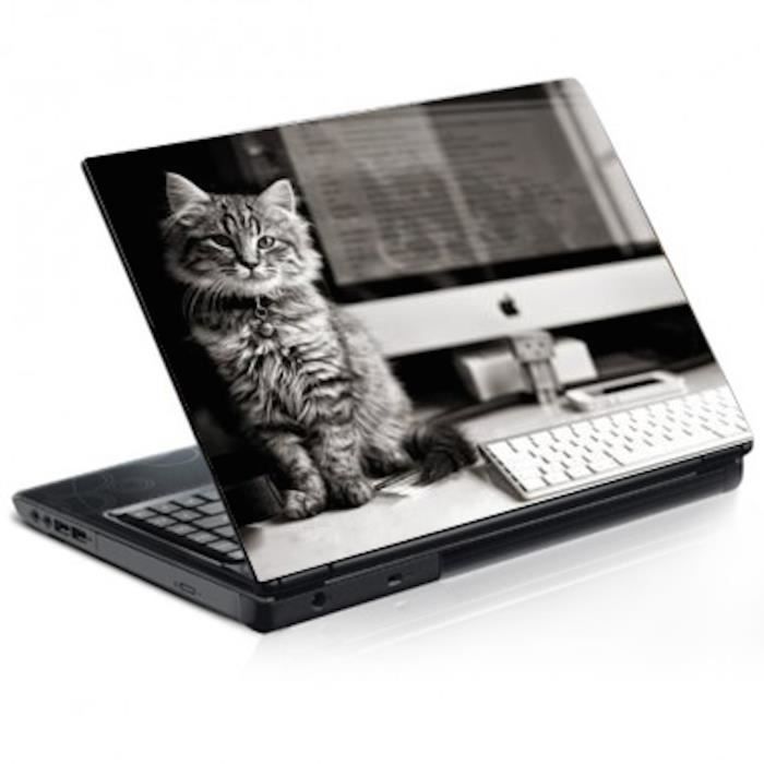 Stickers Autocollants ordinateur portable PC Déco Chat réf 040 ...