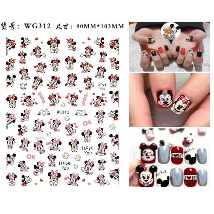 Autocollants pour ongles, dessin animé Disney, sirène, Donald, canard ...