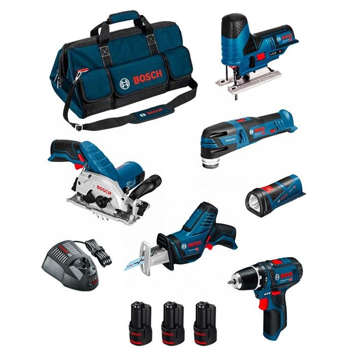 BOSCH Kit BMKB6-28CD3 (GSR 12V-15 + GKS 12V-26 + GST 12V-70 + GOP 12V ...