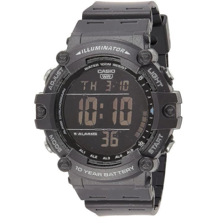 Montre - CASIO - AW1500WH-1AV - Écran LCD HD - Étanche 100m - Résine ...