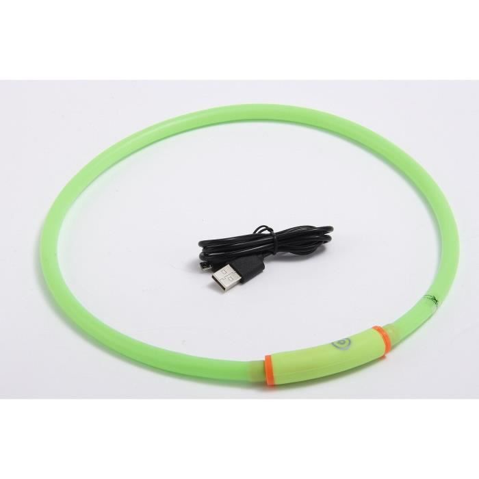 Rechargeable LED Pet dog Collar Night Safety Flashing Glow In The Dark ...