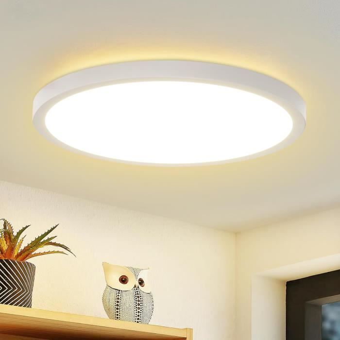 Plafonnier Led 15W Rond Plat - Blanc Moderne Plafonnier Led 3000K Blanc ...