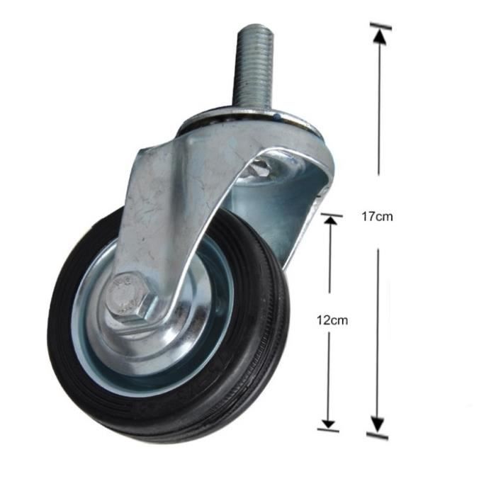 Roulette Roue Pivotante Rotative - 12cm - 5" - Caoutchouc - 971 ...