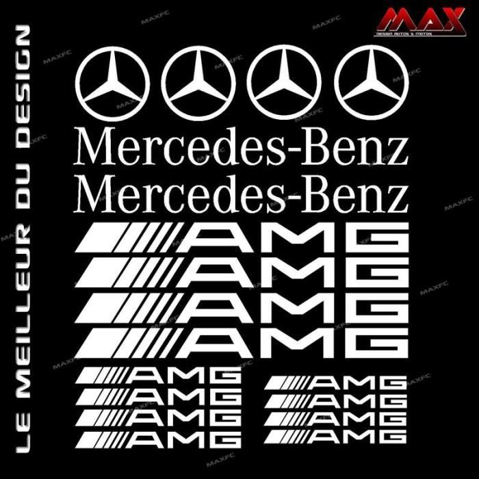 17 stickers MERCEDES AMG – BLANC – Classe A B C E S G V SL SLC CLA CLS ...
