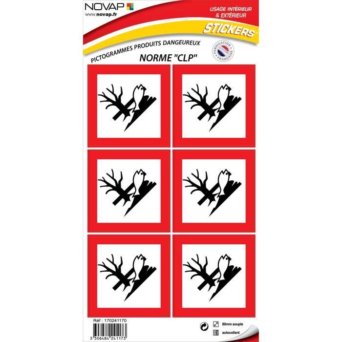 Pictogramme - NOVAP - Je pollue 80x80mm - Conforme aux normes de ...