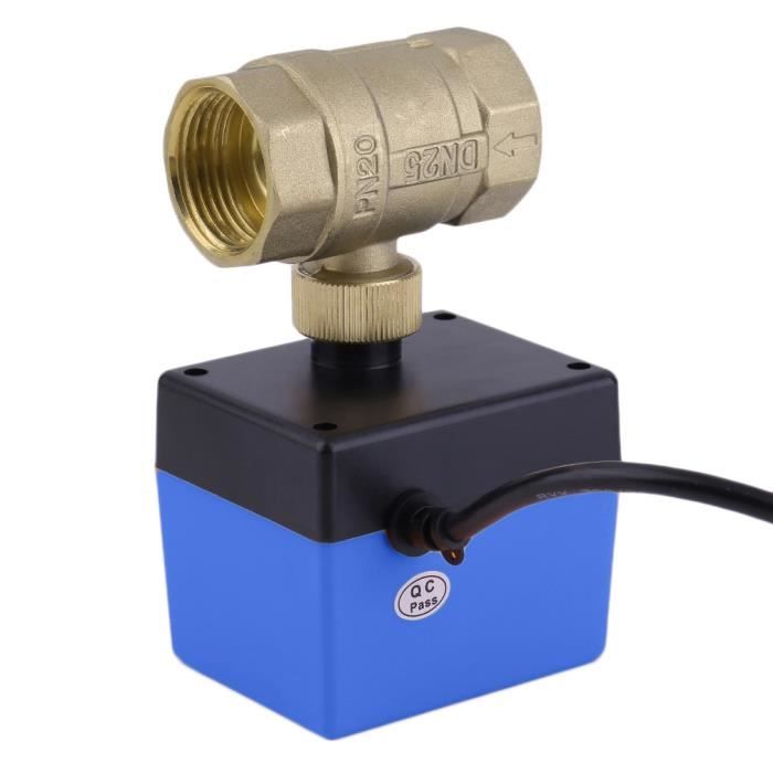 Vanne électrovanne 2 voies motorisée électrique 220V DN25 robinet d'arrêt à boisseau sphérique ...