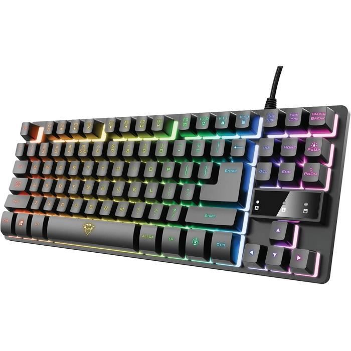 Trust Gaming Clavier Gamer TKL RGB GXT 833 Thado Clavier Filaire ...