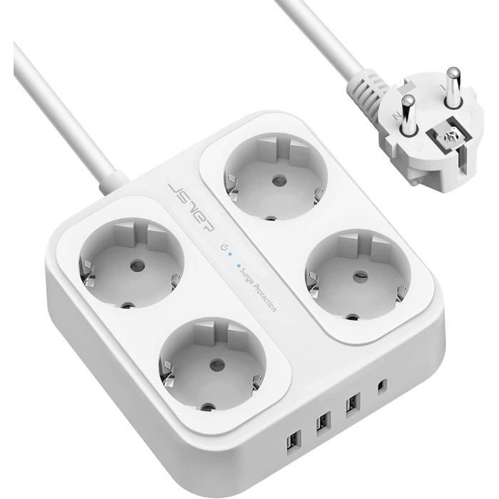 Multiprise, Multi Prises Électriques À 4 Prises Et 4 Ports Usb (3680W ...