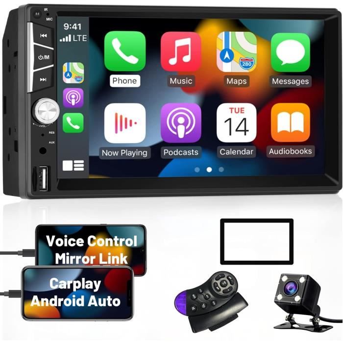 Autoradio 2 Din Avec Apple Carplay Et Android Auto, Double Din Poste Radio Voiture Bluetooth ...