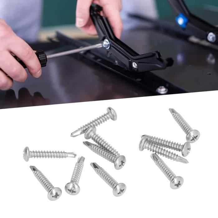 Vis autoperceuses à tête ronde en acier inoxydable M4.2x25 - YOSOO - Lot de 100 - Cdiscount ...