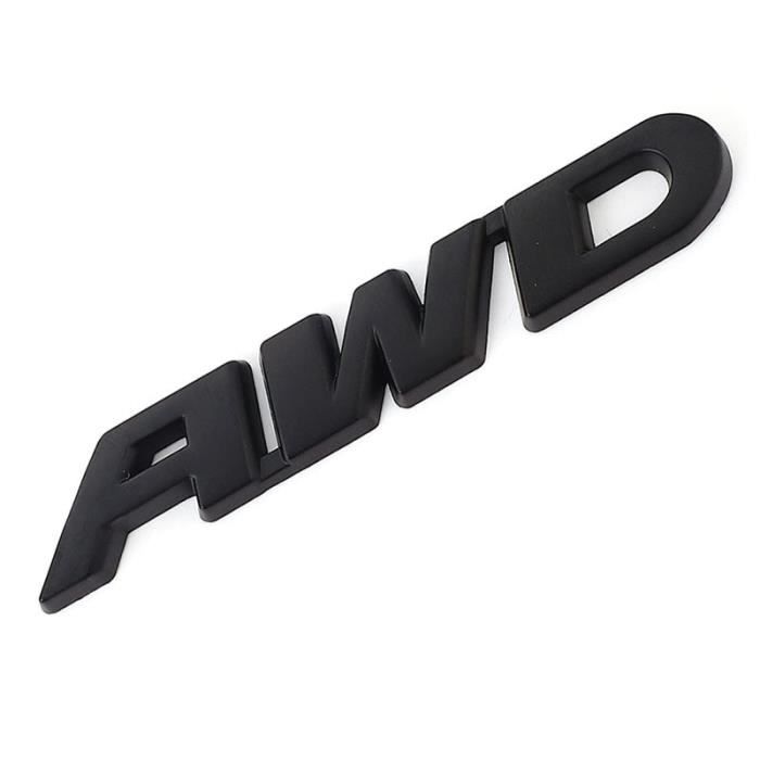 Black AWD -Logo autocollant 3D en métal AWD, Badge autocollant 4WD pour ...