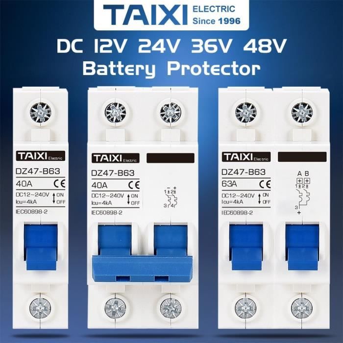 1P-1P MTS-B16A -Protecteur de disjoncteur MCB 24V 48V 96V DZ47 cc 125A ...