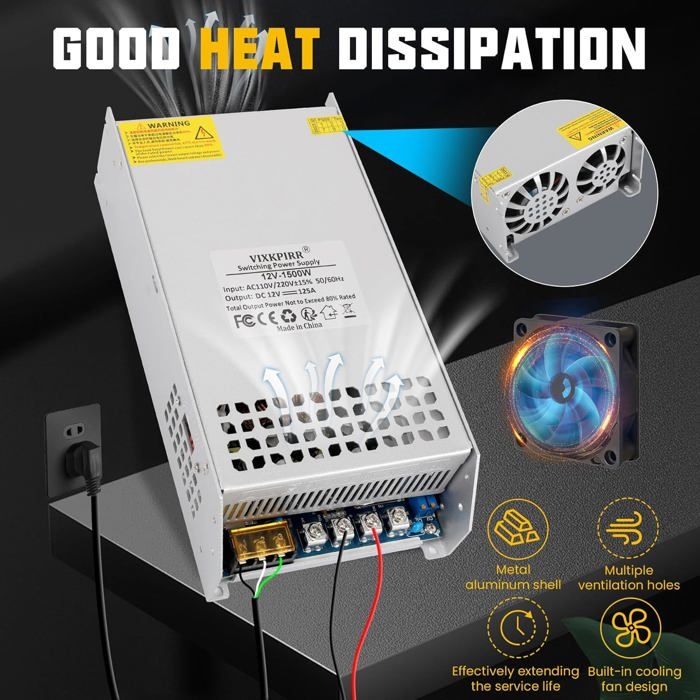Alimentation DC 24V 62.5A 1500W DC Transformateur 220V CA à 24V CC ...