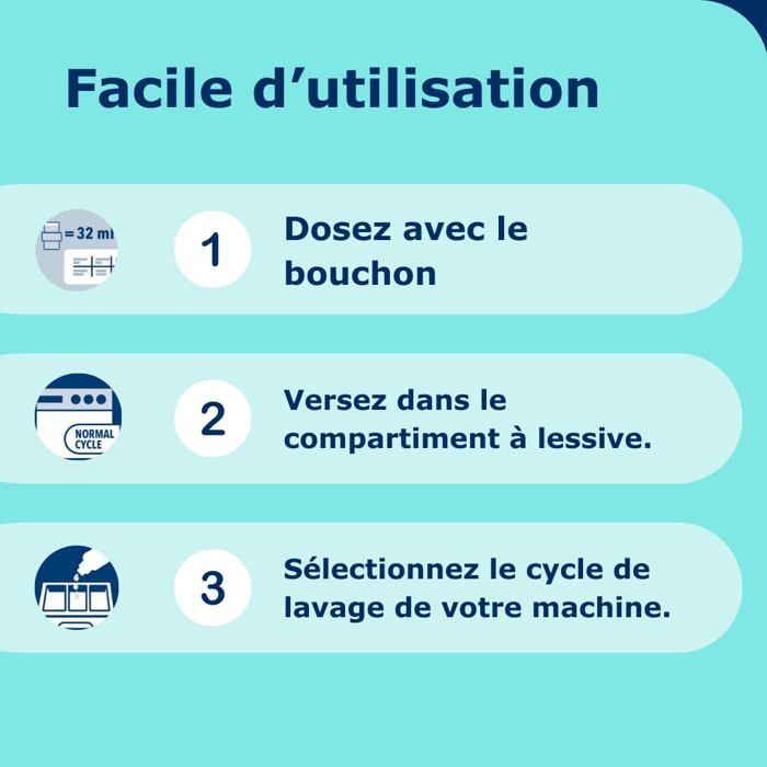 Lessive Liquide Cycle Court-Anti-Odeurs+-Lavage rapide en 15 minutes ...