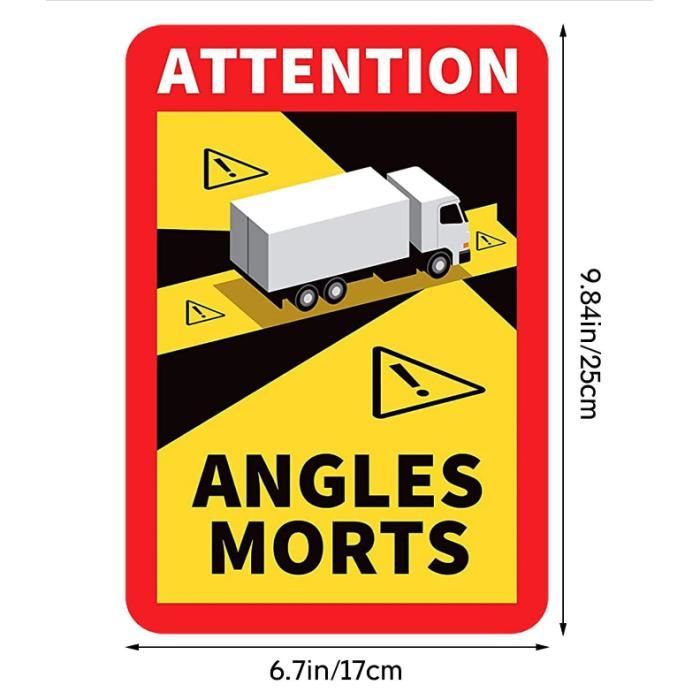 Lot de 18 Stickers Angles Morts - Angles Morts sur Les véhicules Lourds ...