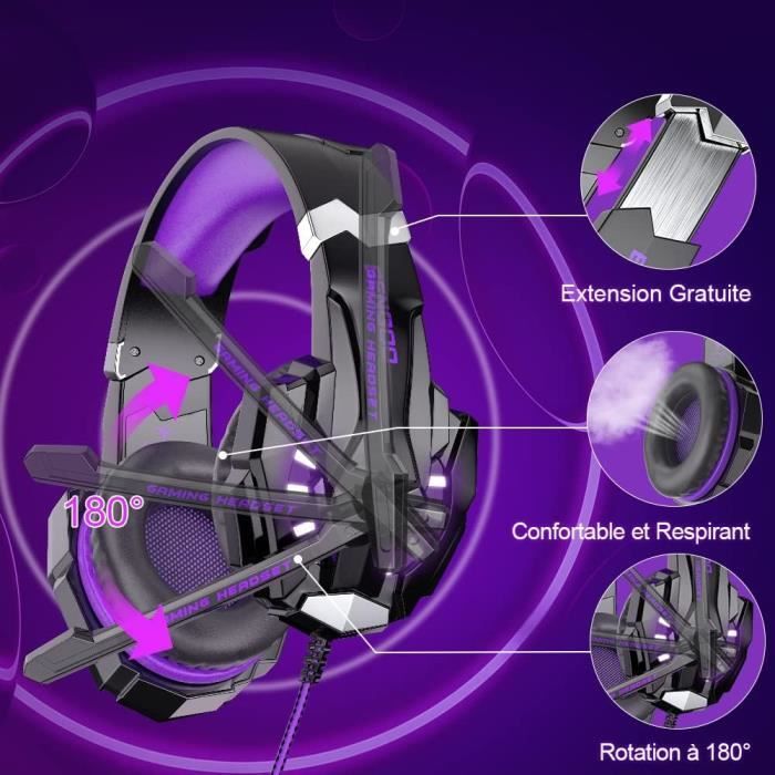 G9000 Casque Gaming,Casque Gamer Pour Ps5-Ps4, Pc, Xbox One, Casque ...