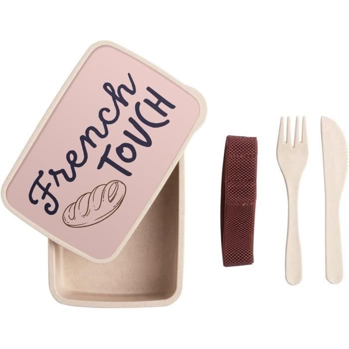 Lunch Box - Boite À Repas Avec Couverts Rose - French Touch Française ...