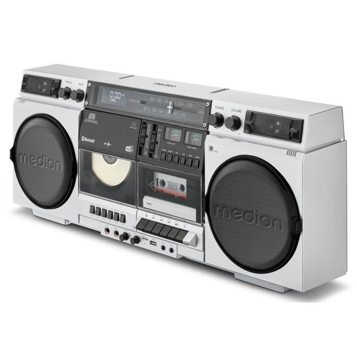 Ghetto Blaster - MEDION - Vintage - DAB+ - CD/Cassette/USB/MP3 - 2x10W ...