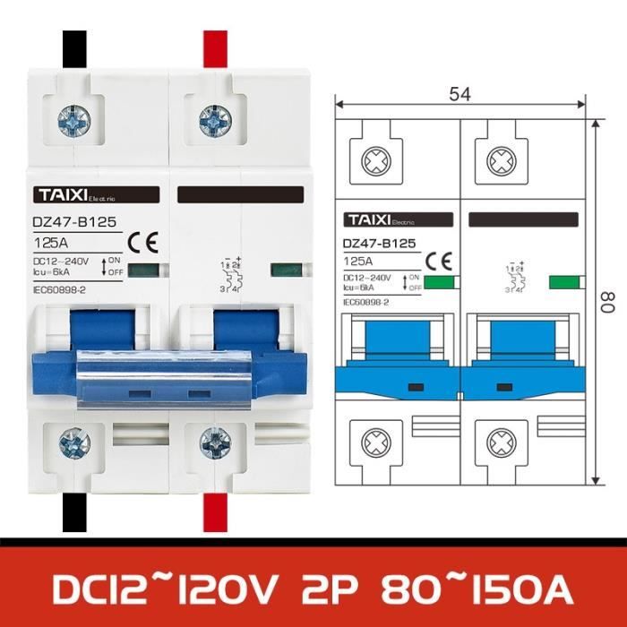 1P-1P MTS-B16A -Protecteur de disjoncteur MCB 24V 48V 96V DZ47 cc 125A ...