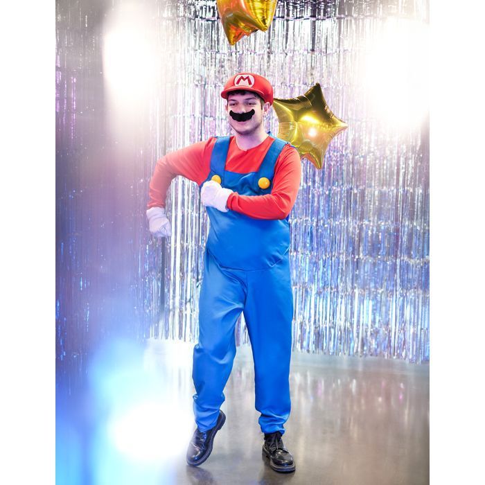 Déguisement adulte Mario - APTAFÊTES - Super Mario Bros - Homme - Noir ...