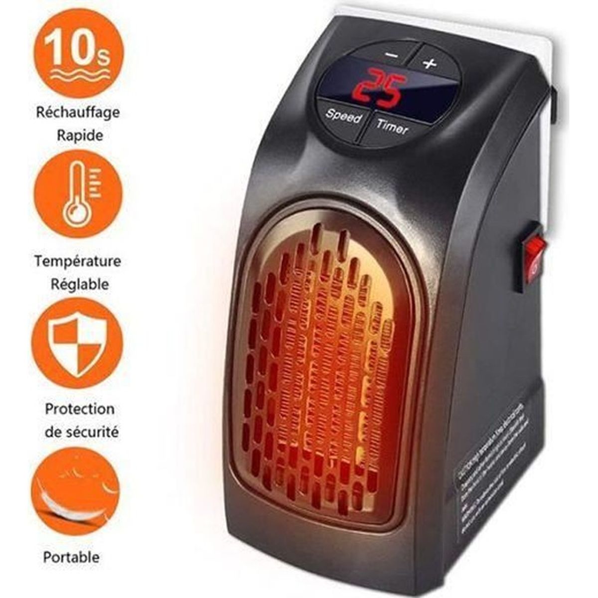 Radiateur Soufflant électrique mobile, Mini Chauffage d'appoint ...