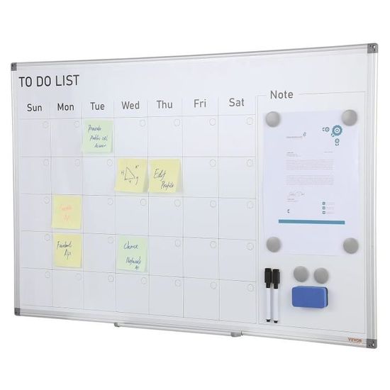 Tableau Blanc Magnétique Et Planning Mensuel 2-En-1 Calendrier ...