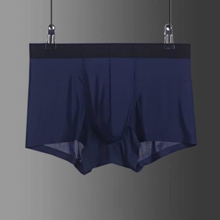 Boxer Homme été en soie glacée sans couture respirant - Bleu foncé ...