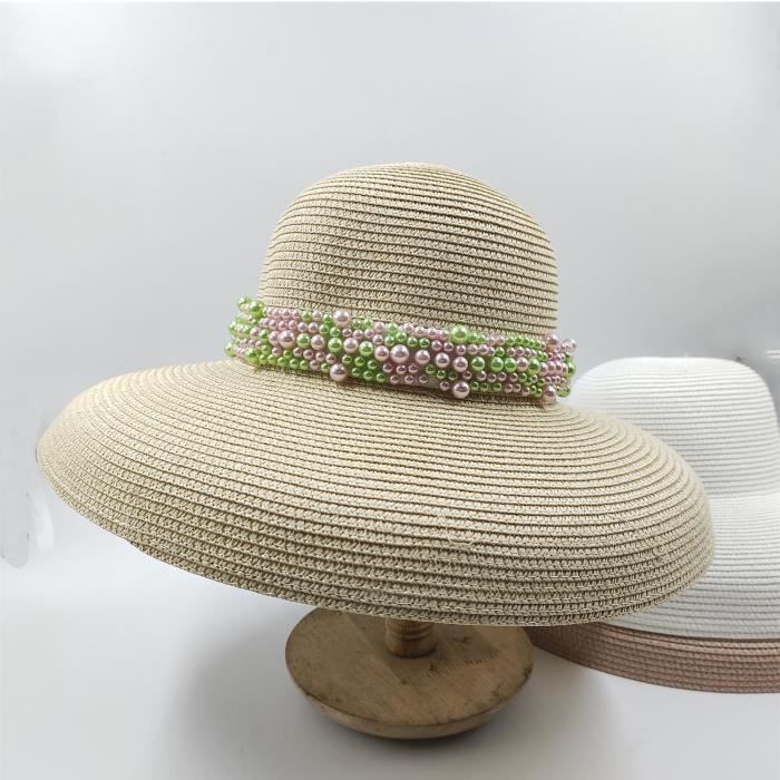 Tapez 15-Chapeau de paille à large bord pour hommes et femmes, ander ...