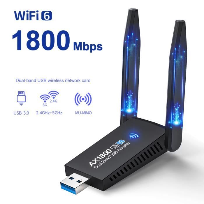 1800m - Adaptateur WiFi 6 USB , carte réseau'antenne pour touristes ...